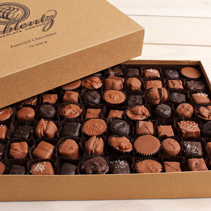 Behold the motherlode&mdash;an assortment box showcasing Coblentz's greatest hits. It's like a chocolate mixtape where every track is a chart-topper.