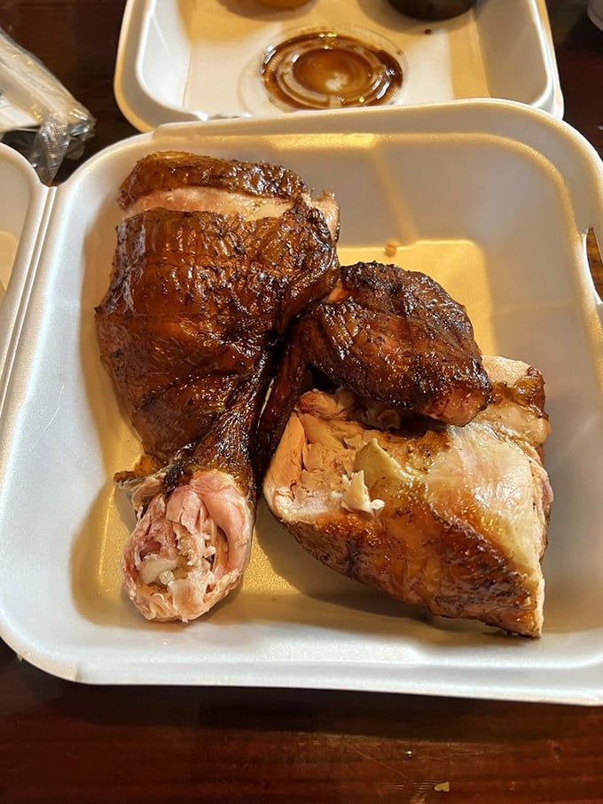 Smoked chicken that proves barbecue isn't just a red meat game. Juicy on the inside, crispy-skinned on the outside &ndash; nature's perfect design.