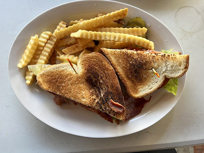 A BLT that understands the "B" should be generous, the "L" should be fresh, and the fries should be perfectly crinkled.