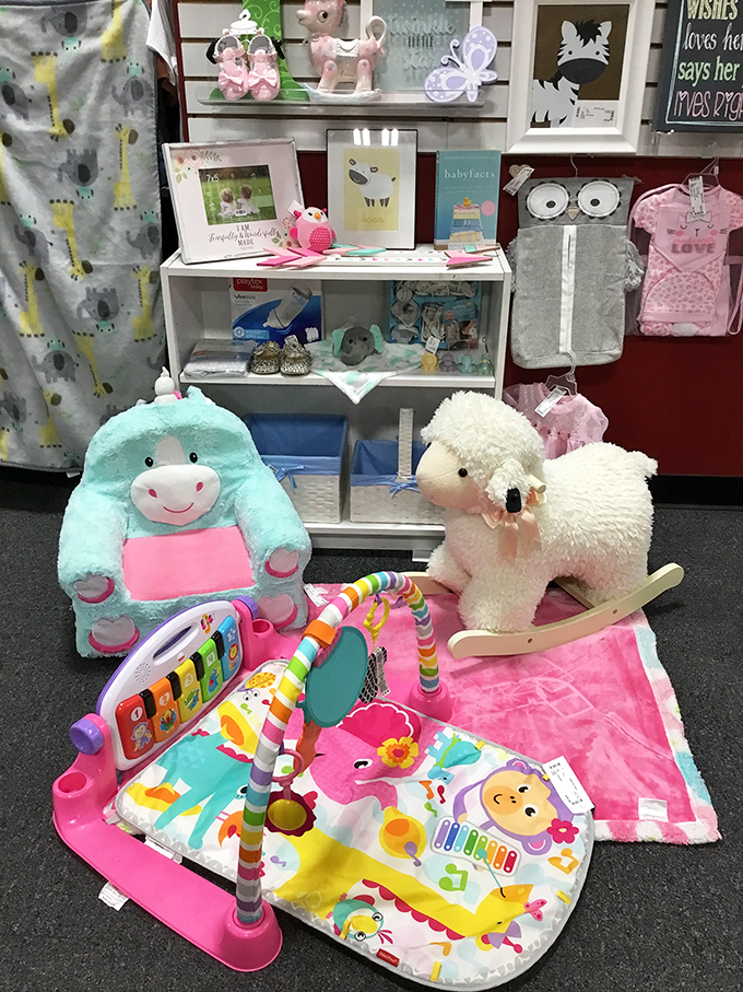Plush animals and baby gear so gently used, they're practically still listening for their first "goo-goo-ga-ga."