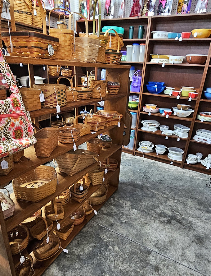 Woven baskets stacked high enough to organize every closet in Virginia, with change left over for coffee afterward.