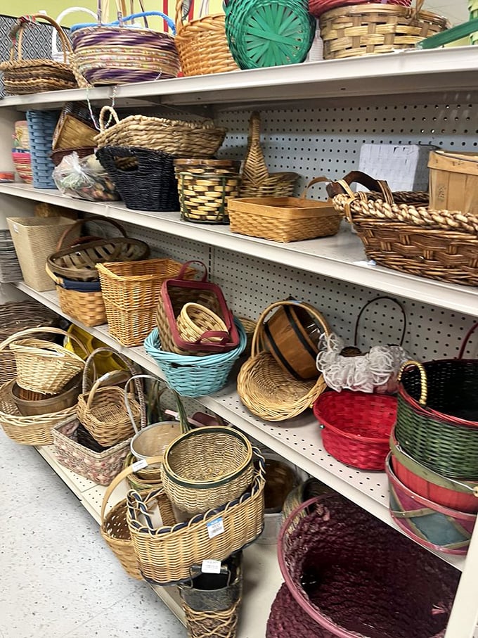 Basket bonanza! These woven wonders await new lives as planters, storage solutions, or picnic companions&mdash;imagination is the only limit.