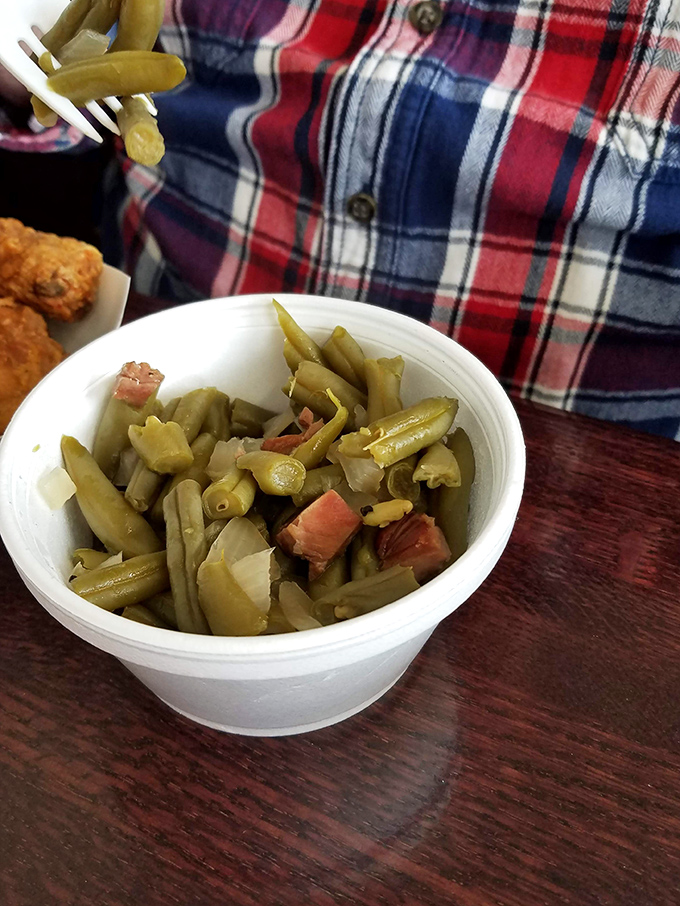 Green beans with ham hocks&mdash;the side dish that reminds you vegetables were meant to be friends with pork fat all along. 