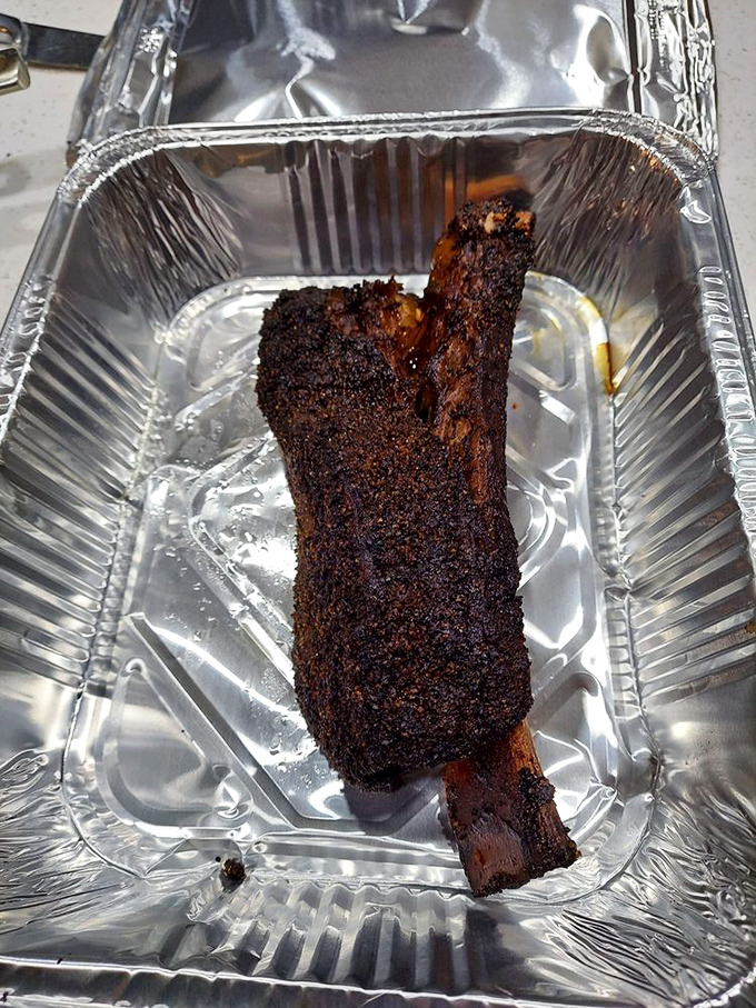 The beef rib&mdash;barbecue's version of a caveman's club&mdash;glistening with rendered fat and sporting a bark that crackles like nature's candy. 