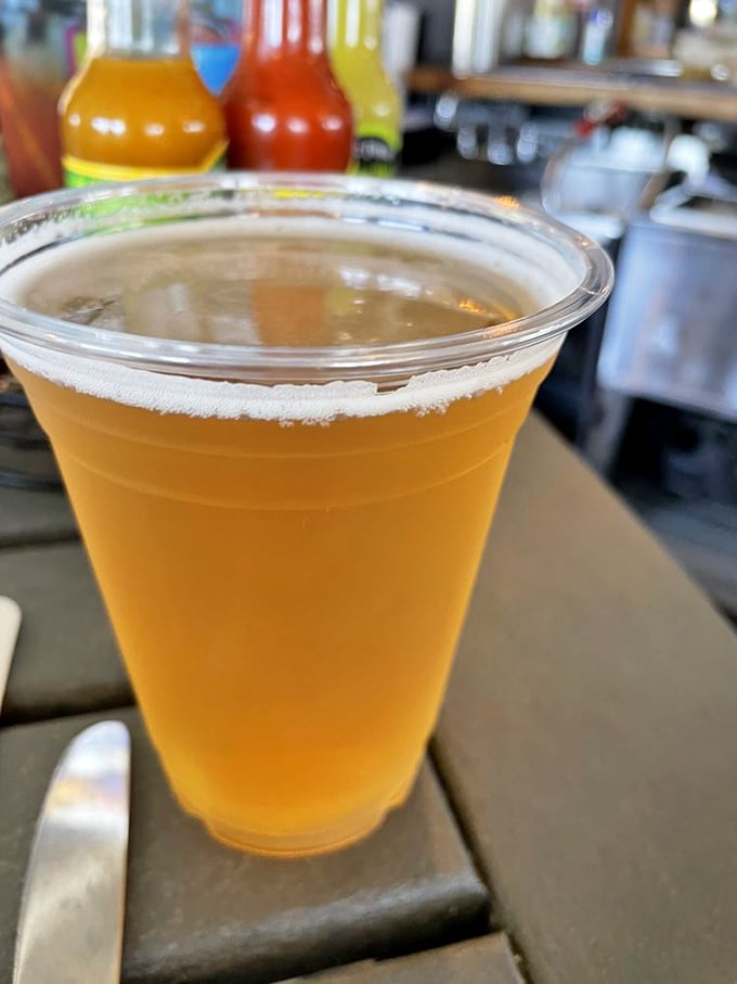 Sometimes the best beer is the coldest beer, especially when it's served with a side of Gulf views.