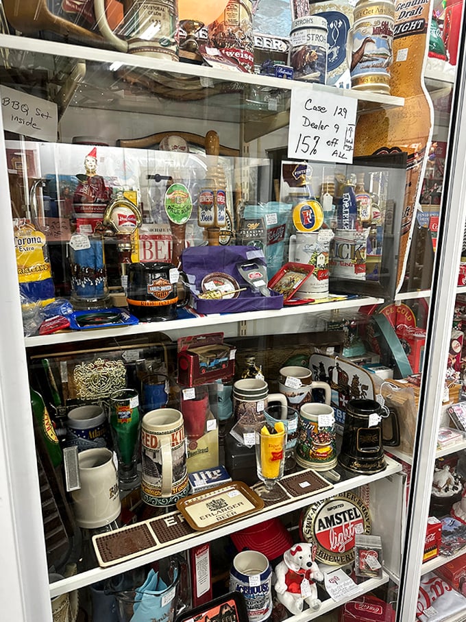 Beer memorabilia that tells Wisconsin's hoppy history&mdash;each mug and sign a testament to the state's brewing heritage.