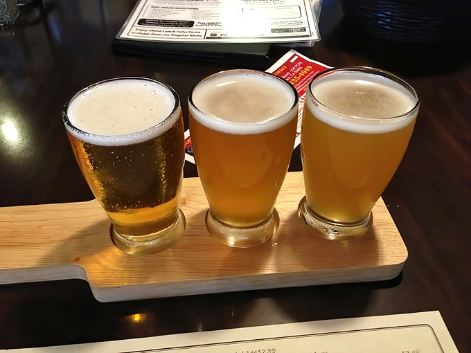 The beer flight offers liquid companionship to your meaty feast &ndash; three golden opportunities to find your perfect pairing.