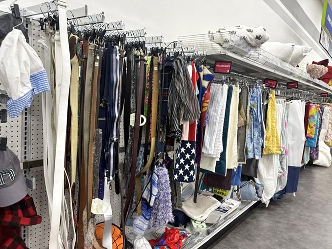 The accessories aisle&mdash;where belts, linens, and unexpected treasures mingle like guests at the world's most eclectic cocktail party.