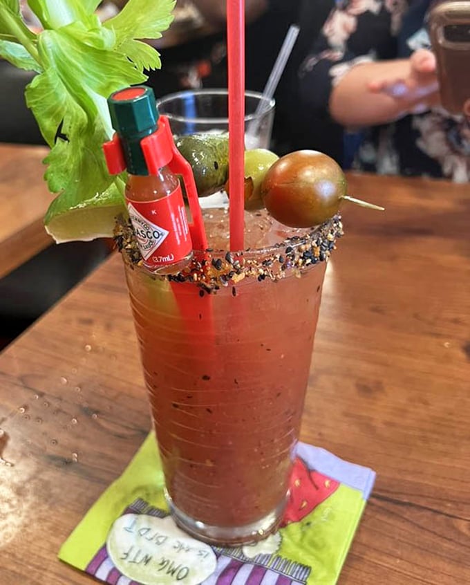 Their Bloody Mary isn't just a drink, it's practically a meal with a kick that'll wake you faster than your morning alarm.