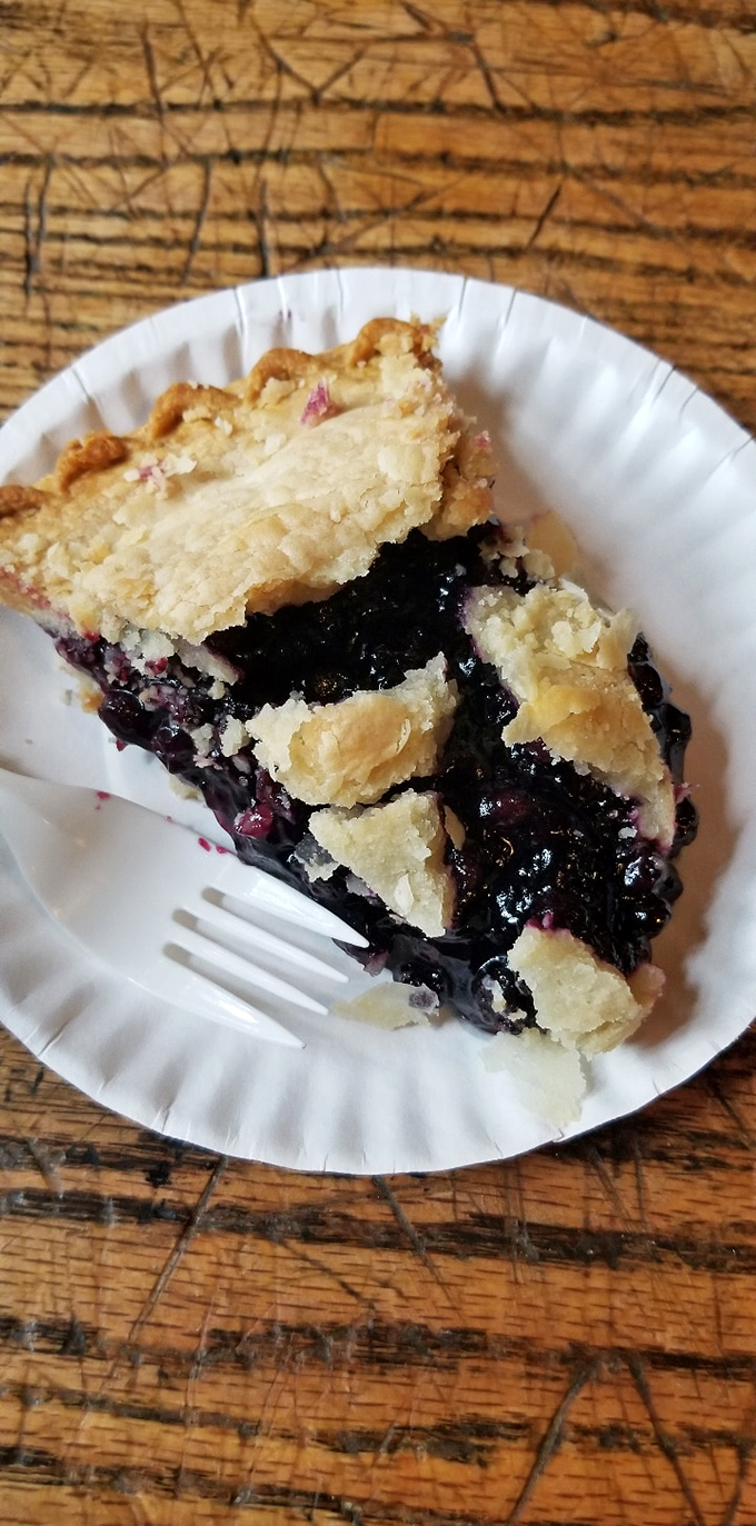 Blueberry pie that tastes like summer in Connecticut &ndash; wild berries bursting between buttery crust on a plate that's seen thousands before it.