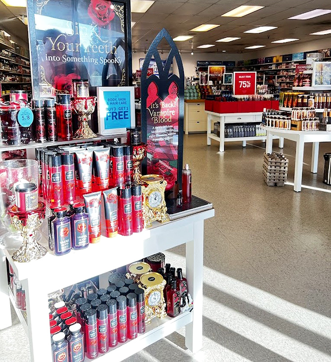 Halloween meets beauty aisle in this seasonal display that promises to transform your bathroom into a spooky sanctuary.