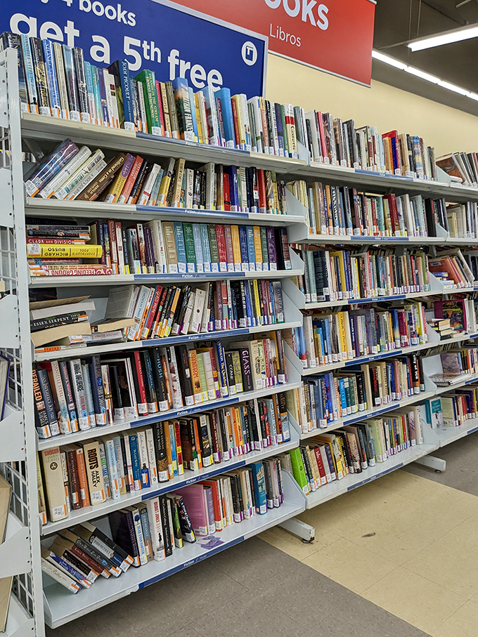 The book section rivals small libraries, offering literary journeys from bestsellers to obscure gems with that "fifth book free" bonus for voracious readers. 