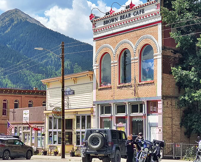 The Brown Bear Cafe's ornate facade promises comfort food with a side of history&mdash;the kind of place where pancakes come with a story.
