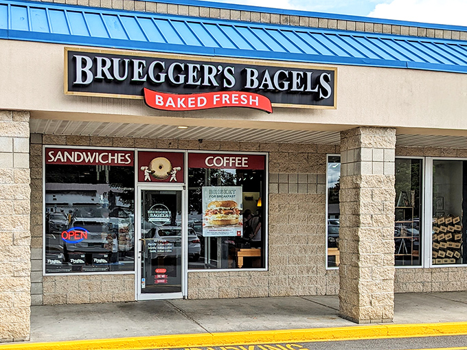Even chain establishments like Bruegger's Bagels take on local character in Brattleboro, offering familiar comfort food with a side of Vermont views.
