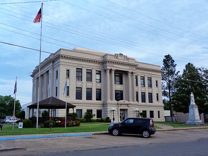 The stately Bryan County Courthouse stands as an architectural reminder that small towns can deliver big on historic charm.