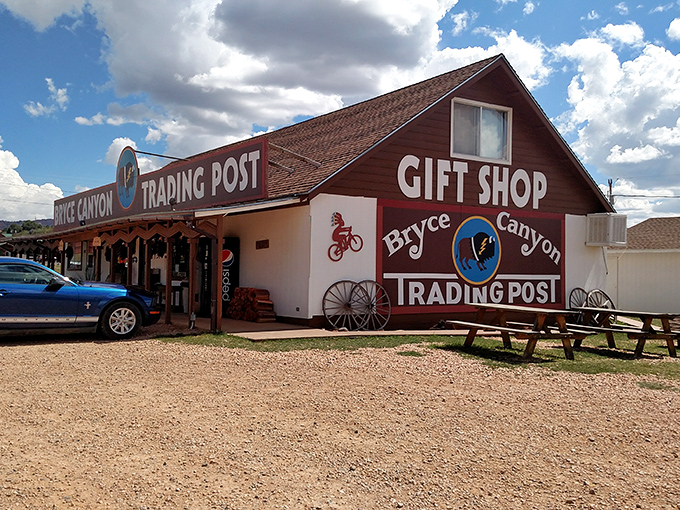 The Bryce Canyon Trading Post stands ready to fulfill your souvenir needs, from tasteful keepsakes to the questionably tacky treasures your relatives secretly hope you won't bring them.