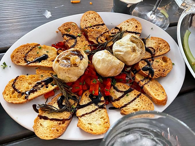 Toasted bread surrounding creamy burrata&mdash;a supporting cast that knows its role is to deliver that roasted garlic to your mouth.