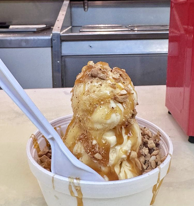 Butterscotch drizzle cascading over ice cream like liquid gold&mdash;this is what treasure hunters were really searching for.