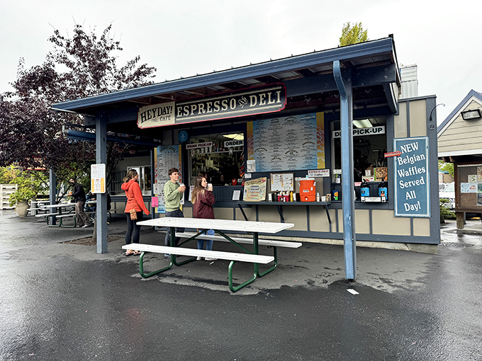 Heyday Cafe: Where Olympia locals fuel up before conquering the market. Belgian waffles and espresso&mdash;the breakfast of champion shoppers.