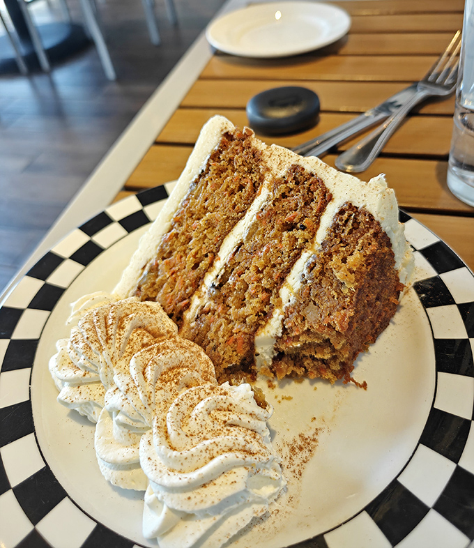 Carrot cake that makes vegetables feel like a decadent choice – layered with cream cheese frosting that would make even the Easter Bunny jealous.