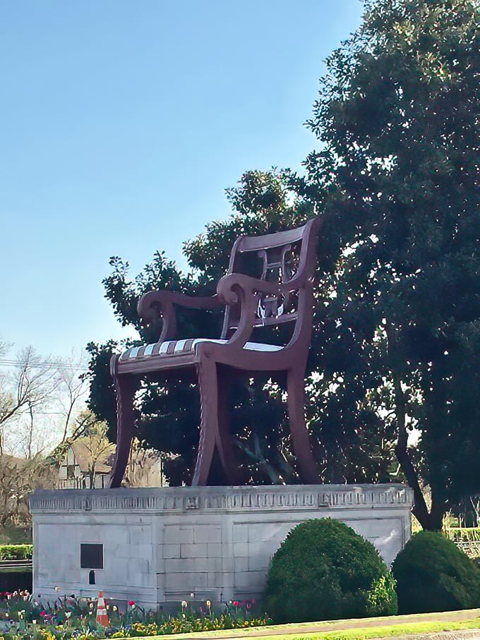 When one giant piece of furniture isn't enough—High Point also boasts this enormous chair. Imagine the dinner table that would match this seating arrangement!