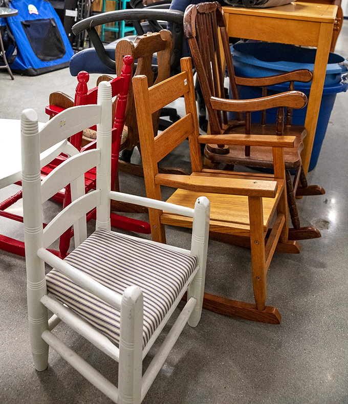Chair affair! From rocking reminiscence to practical seating, these wooden wonders await their second chance at making a house a home.