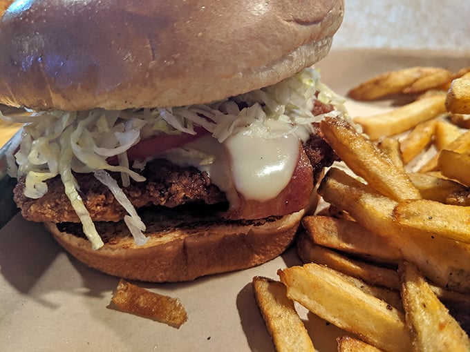 Sometimes a chicken sandwich hits different, especially when it arrives looking this generous and completely committed to your satisfaction today. 