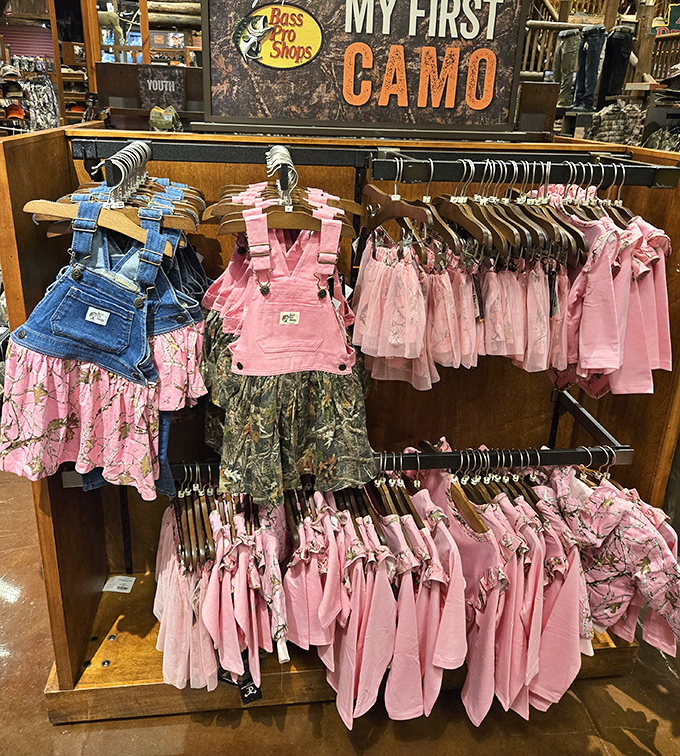 Pink camo: because sometimes little ones need to be both hidden in the woods and visible from space simultaneously.