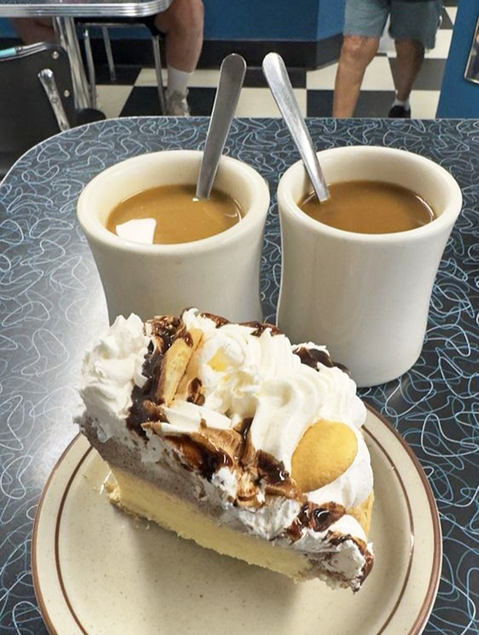 Life advice: Never trust anyone who doesn't appreciate a good slice of pie with coffee. This chocolate banana cream masterpiece proves the point.