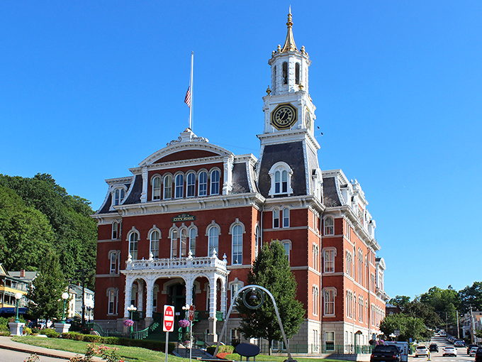 Norwich City Hall wears its clock tower like a fancy hat at a garden party.