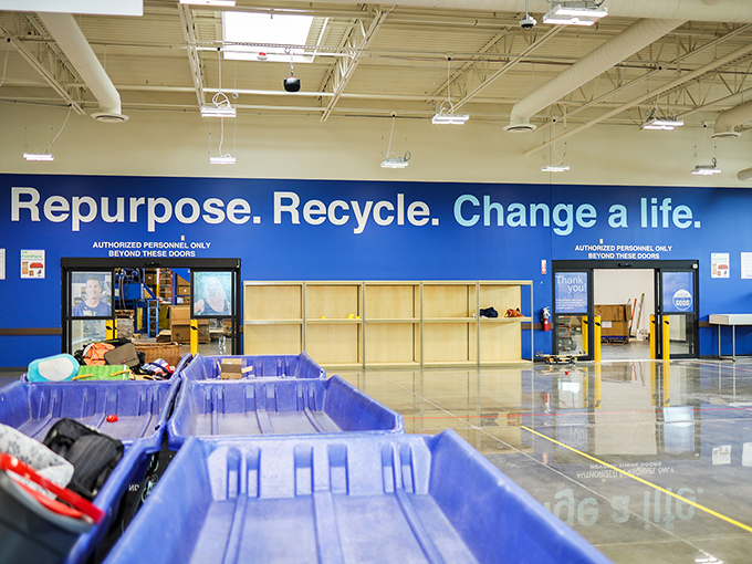 Strategic shoppers know exactly where to position themselves. The unwritten rules of bin etiquette are observed with surprising civility.