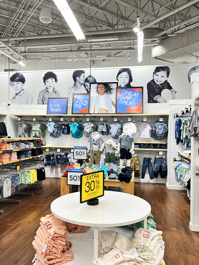 "Extra 30% off" &ndash; three little words that can justify an entire trip. The Gap kids' section: where growth spurts meet markdown magic.