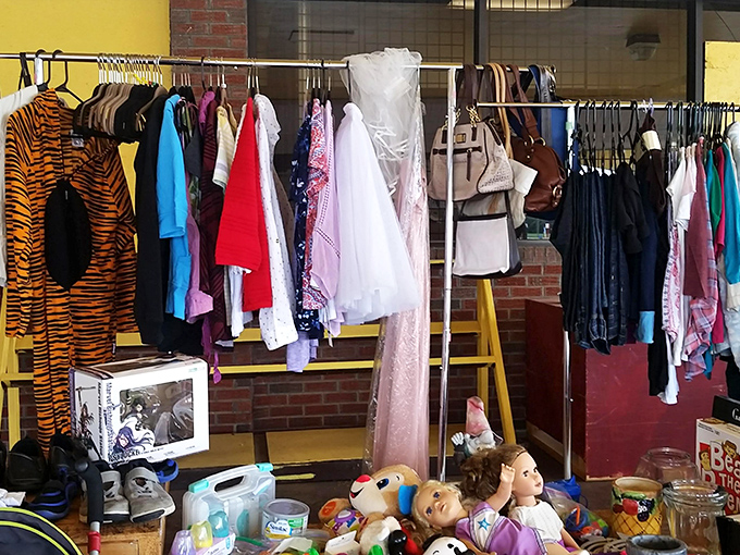 Clothing racks bursting with potential second acts. One person's "so last season" becomes another's "vintage find of the century."