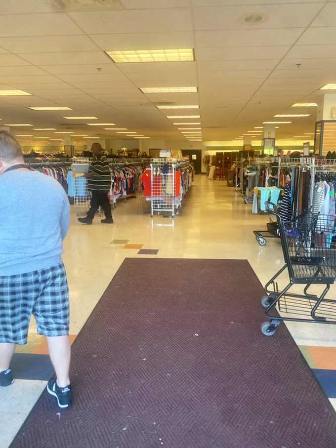 The thrill of the hunt begins here, where aisles of possibility stretch before you like the yellow brick road of bargains.