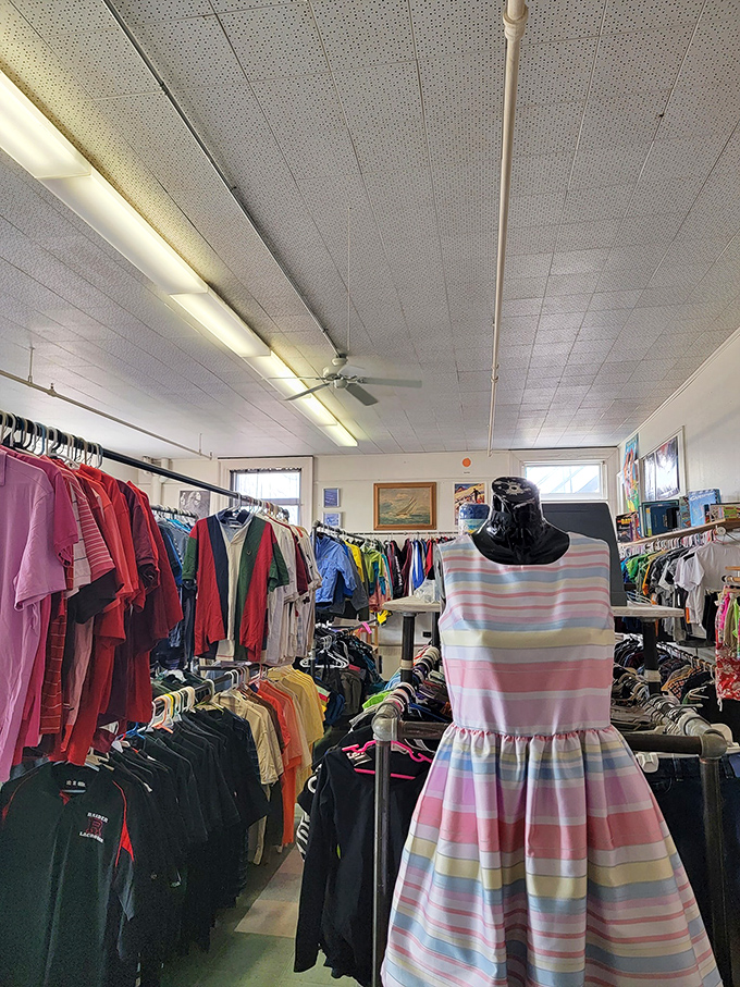 The clothing section&mdash;where fashion goes for its second act. More colors than a Vermont autumn, with prices that make retail therapy actually therapeutic.