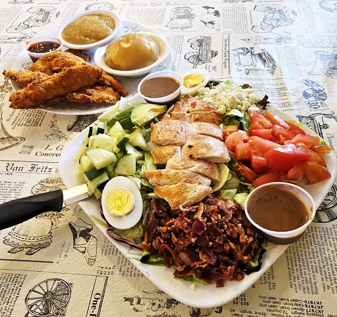 The Cobb salad that proves vegetables can be exciting &ndash; a colorful masterpiece that makes you temporarily forget you came for the prime rib.