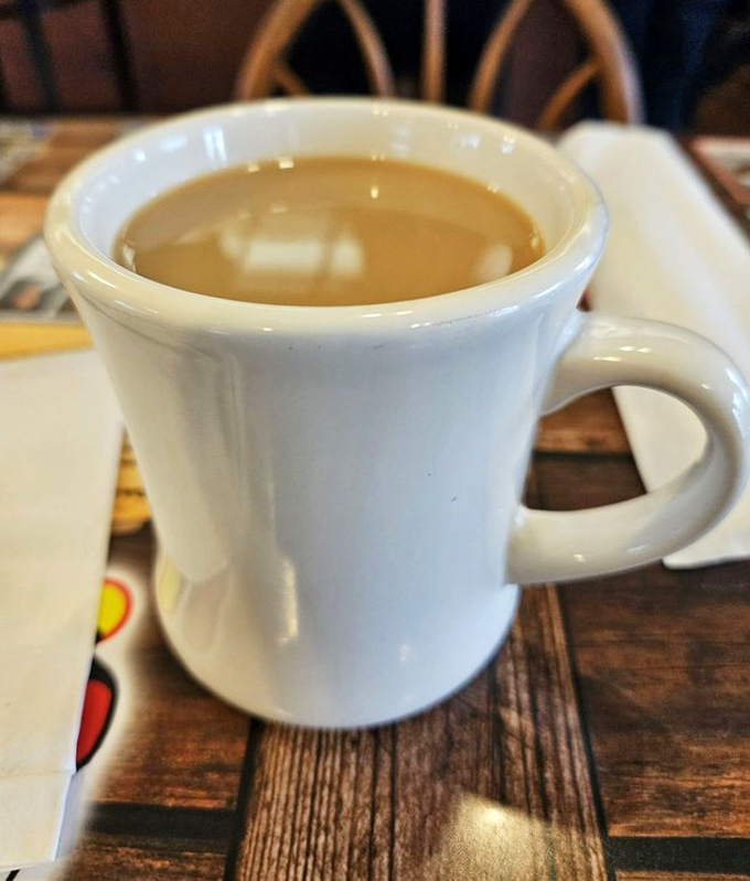 The humble white mug holds the elixir of morning life &ndash; diner coffee that somehow tastes better than anything you brew at home.