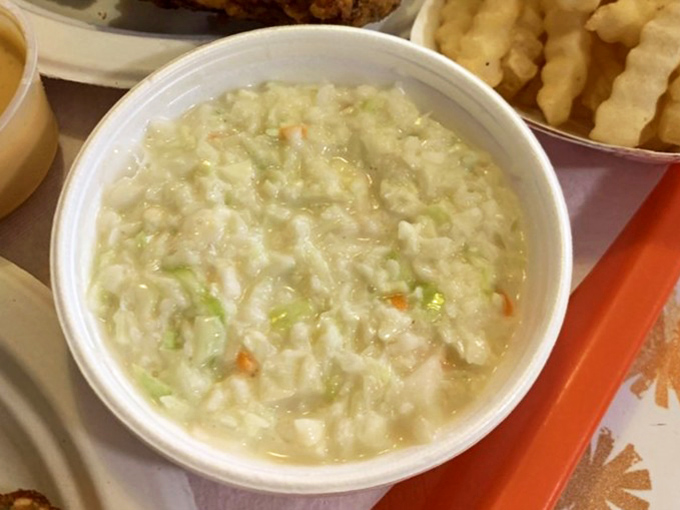 Their coleslaw strikes that perfect balance between creamy and crunchy&mdash;the unsung hero of any proper chicken dinner.