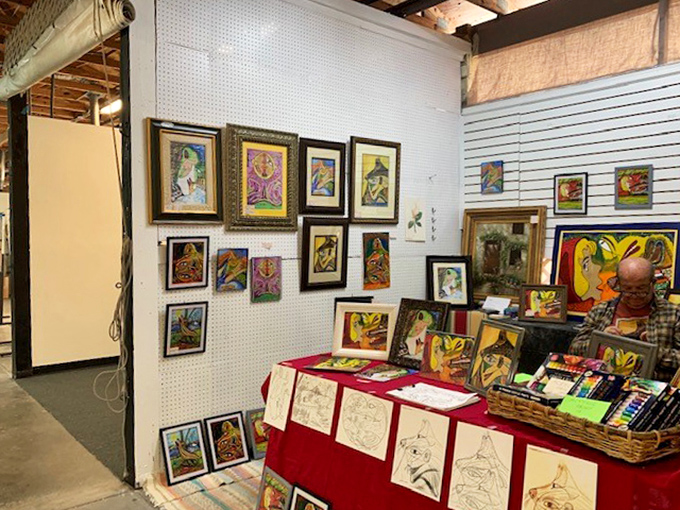 Art that captures Florida's vibrant spirit lines these walls, offering visitors a chance to bring home sunshine in painted form.