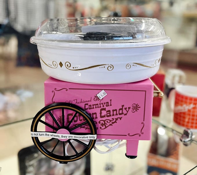 A cotton candy maker that promises carnival joy without the carnival prices. Bring the midway magic home!