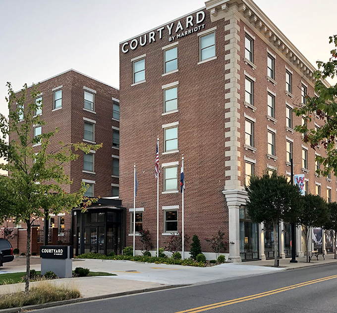 The downtown Courtyard Marriott blends historic brick aesthetics with modern comfort&mdash;proof that Cape Girardeau embraces both worlds beautifully.