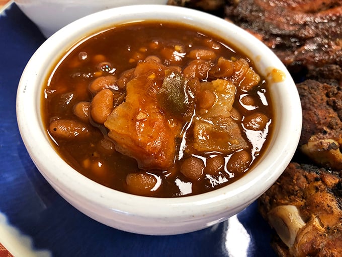 These aren't just beans – they're a supporting actor that steals the scene with chunks of meat and a sauce that's been simmering toward perfection.