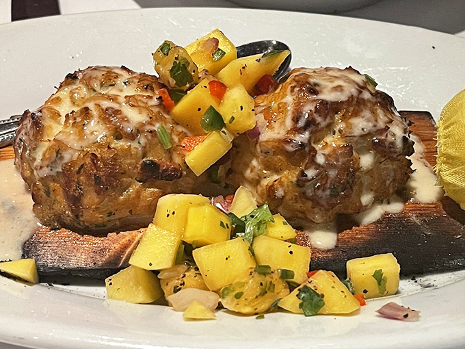 These crab cakes are golden, perfectly seasoned, and prove the kitchen handles seafood with the same expertise as beef.