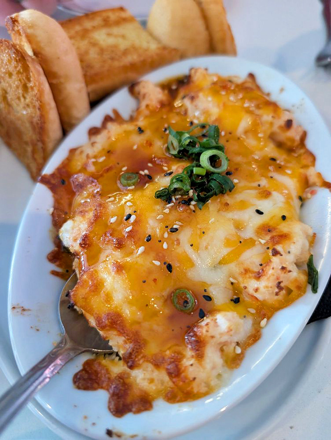 Bubbling cheese, perfectly browned edges, and toast points standing at attention. This dip doesn't just satisfy hunger—it creates memories and demands second helpings.