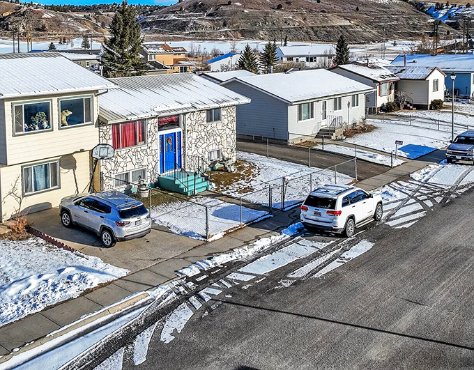 Mid-century homes with character to spare line Anaconda's residential streets, offering affordable slices of the American dream with mountain views.