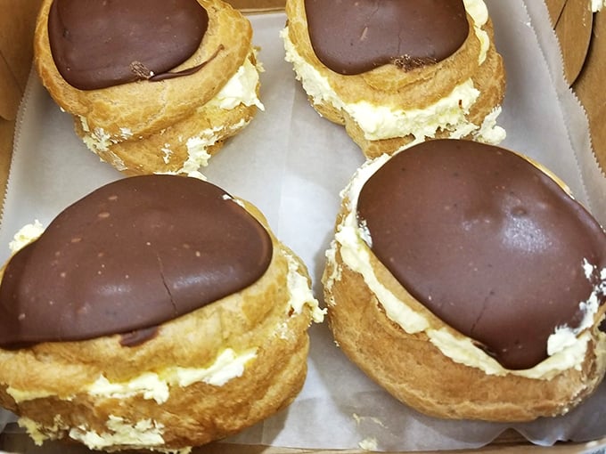 Cream puffs that deserve their own Instagram account&mdash;chocolate-topped clouds of pastry filled with cream that would make a French patissier tip his beret.