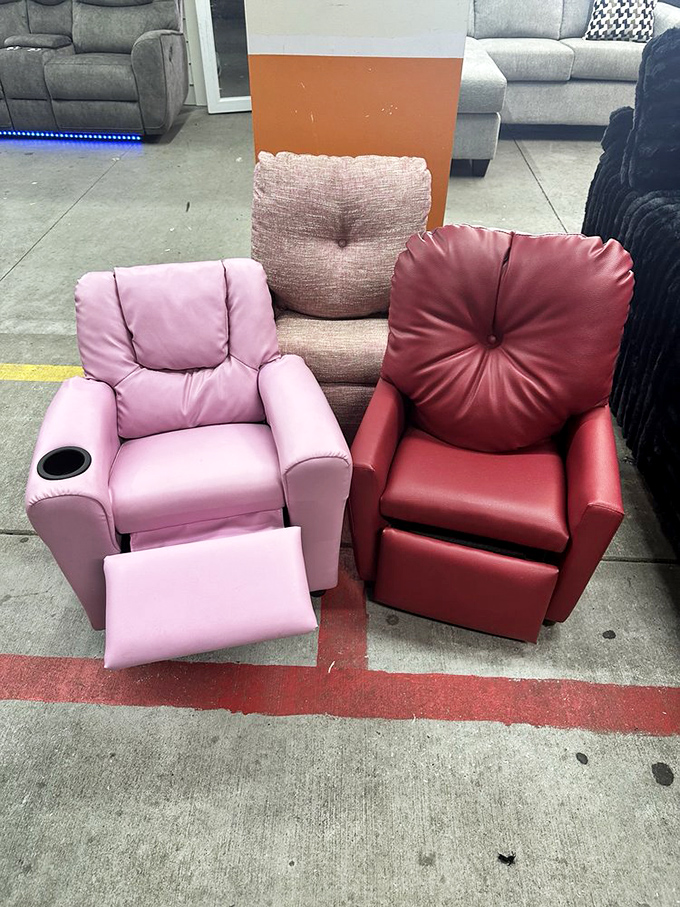 Recliners in candy colors! These pint-sized thrones aren't just furniture&mdash;they're personality statements waiting to transform a corner of your home.