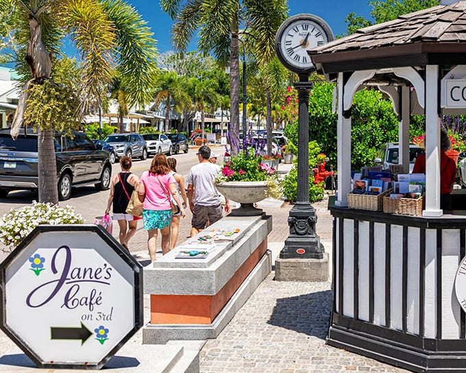 Third Street South charms with its clock tower, colorful storefronts, and the kind of walkable shopping district that makes credit cards spontaneously leap from wallets.