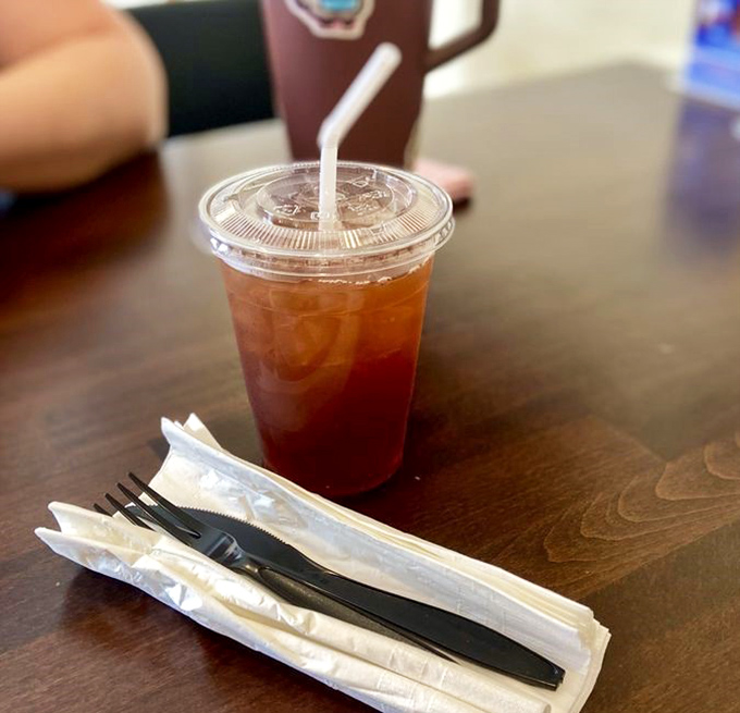 Sweet tea served in unpretentious plastic&mdash;the unofficial champagne of the South and the perfect palate cleanser between bites of soul-satisfying goodness.