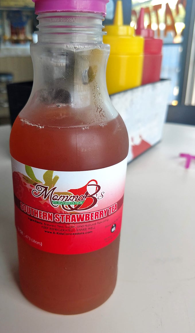 Southern strawberry tea&mdash;because sometimes you need something sweet to balance the savory perfection of fried seafood.